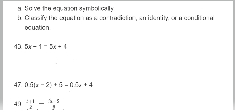 Solved a. Solve the equation symbolically. b. Classify the | Chegg.com
