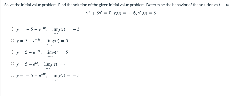 Solved Solve The Initial Value Problem Find The Solution Of 