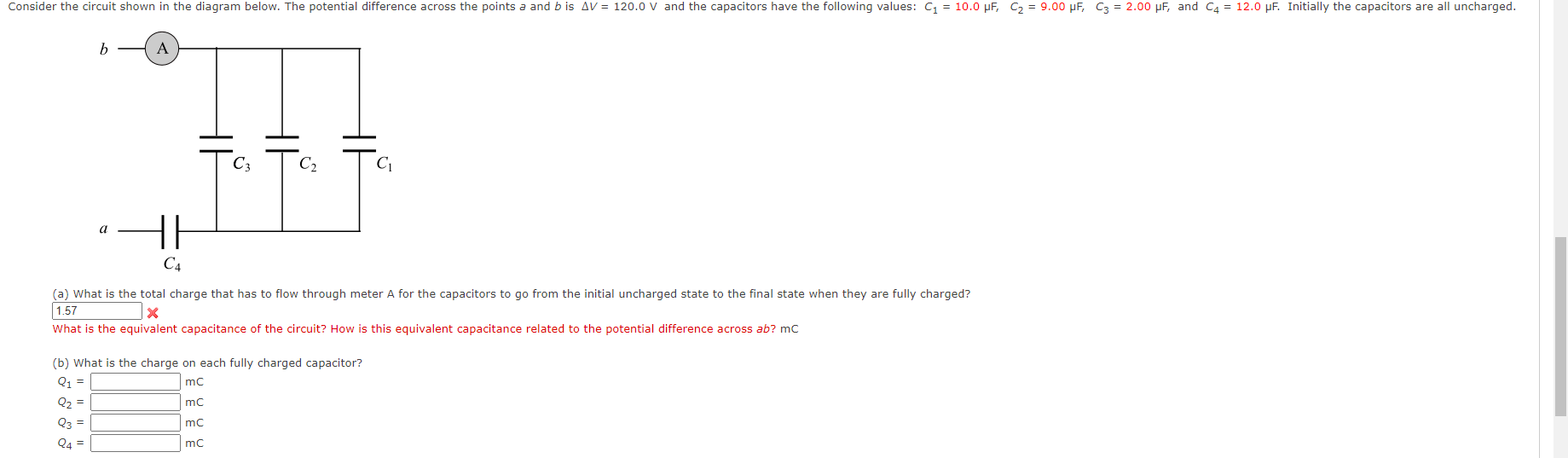 Solved (a) What is the total charge that has to flow through | Chegg.com