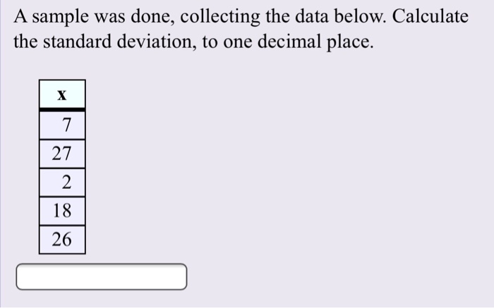 Solved A sample was done, collecting the data below. | Chegg.com