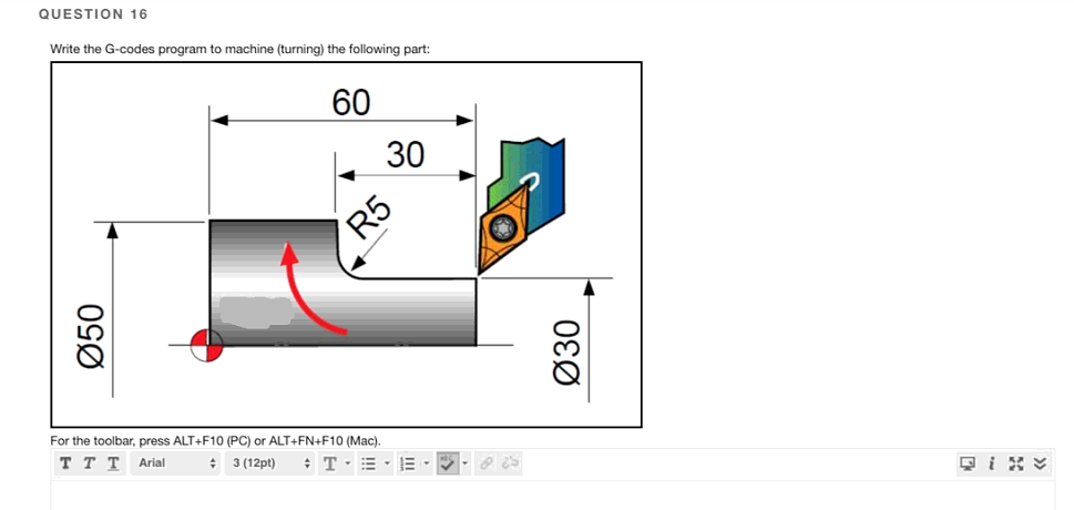Solved QUESTION 16 Write the G-codes program to machine | Chegg.com