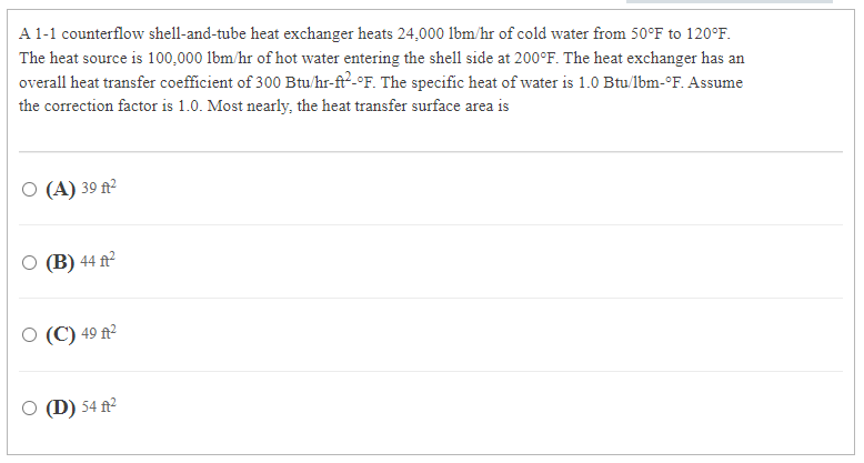 Solved A 1-1 counterflow shell-and-tube heat exchanger heats | Chegg.com
