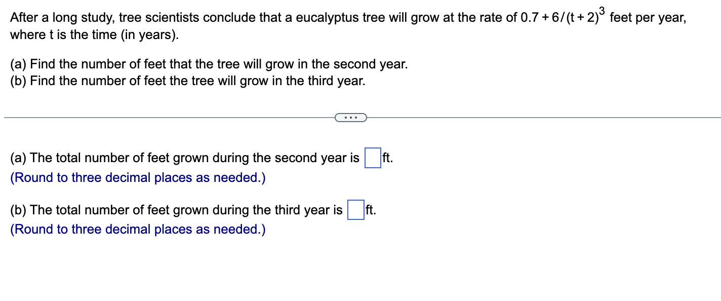Solved After a long study, tree scientists conclude that a | Chegg.com