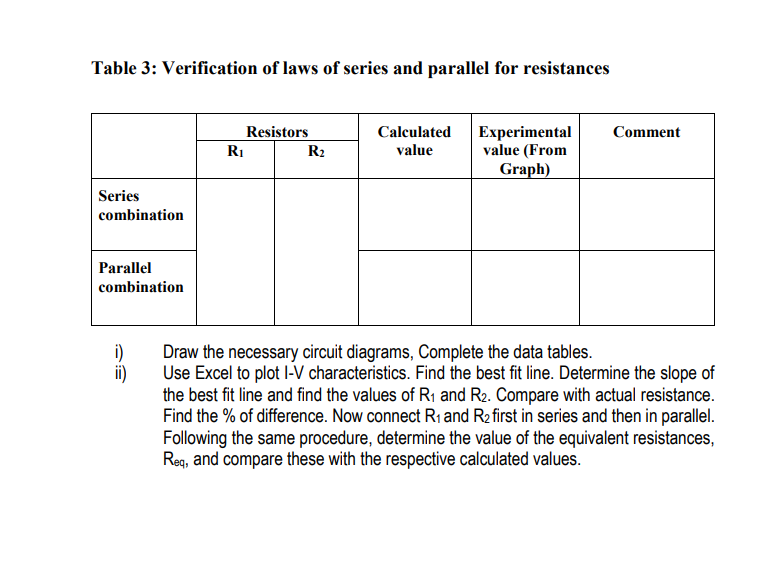 Solved Experiment No. E1 Experiment Name: Verification of | Chegg.com