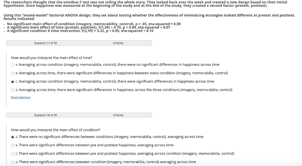 Solved The researchers thought that the omnibus F test was | Chegg.com