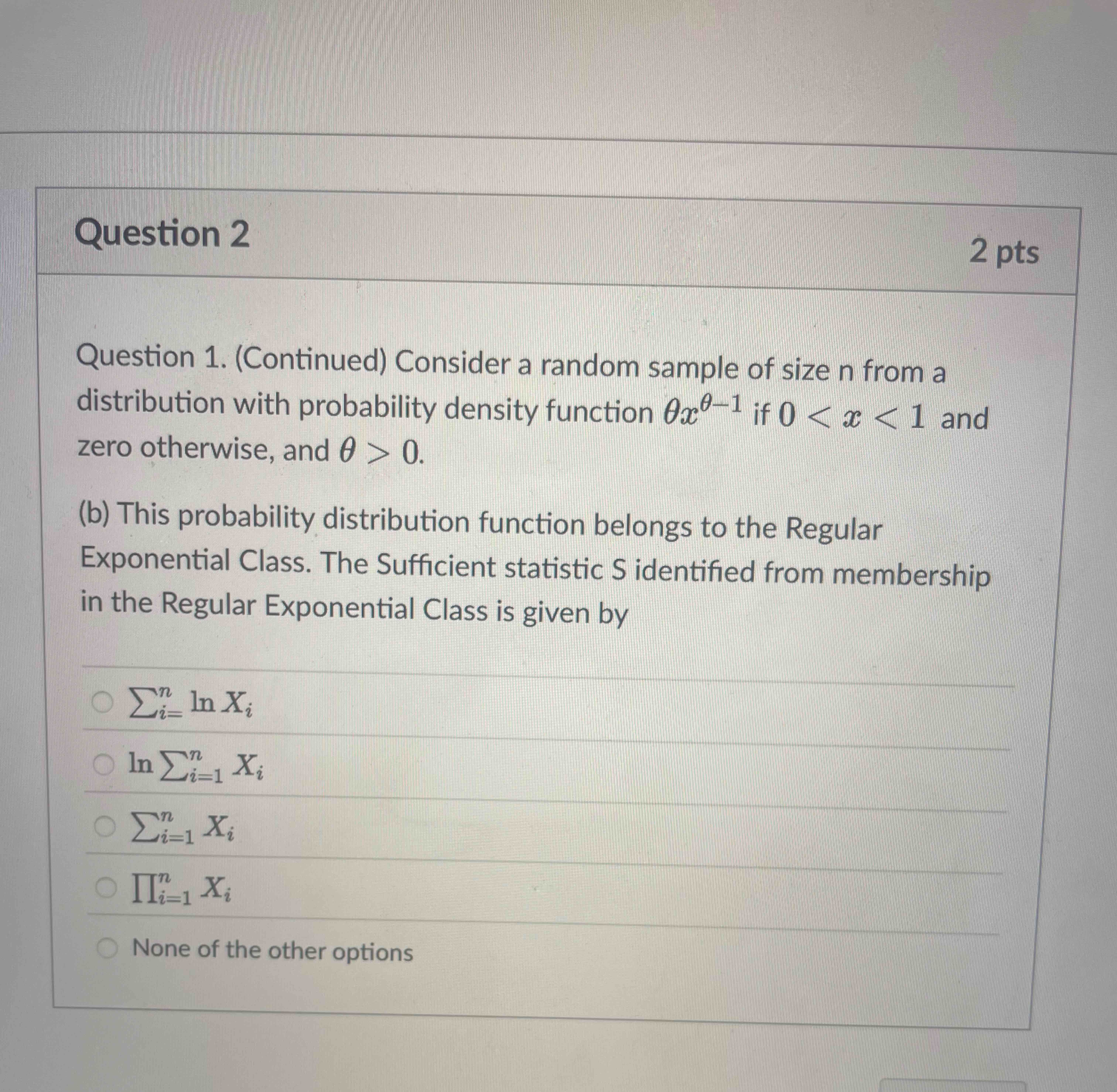 Solved Question 2Question 1. (Continued) ﻿Consider a random | Chegg.com