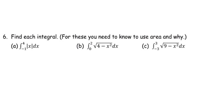 Solved 6. Find each integral. (For these you need to know to | Chegg.com