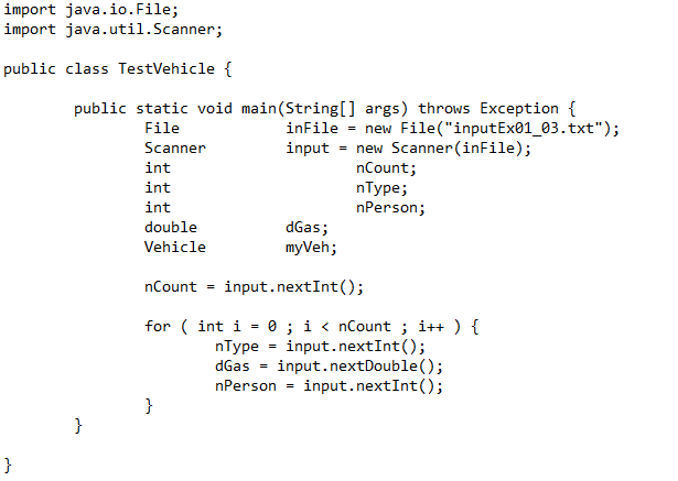 Solved Write a Java class, Vehicle, with the following: - | Chegg.com