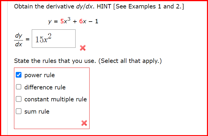 Solved Obtain the derivative dydx. ﻿HINT [See Examples 1 | Chegg.com
