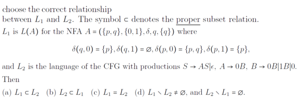 Solved choose the correct relationship between Lį and L2. | Chegg.com