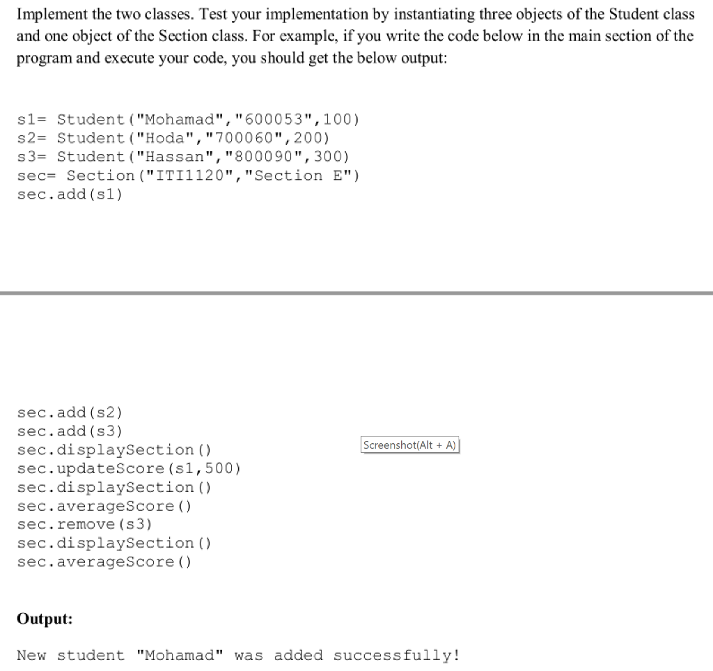 Solved Consider a simple school management system that | Chegg.com