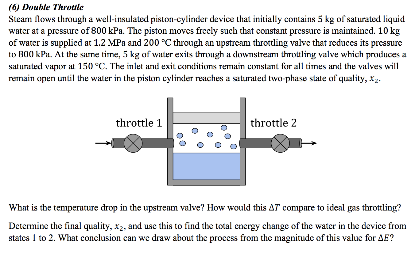 Solved (6) Double Throttle Steam flows through a | Chegg.com