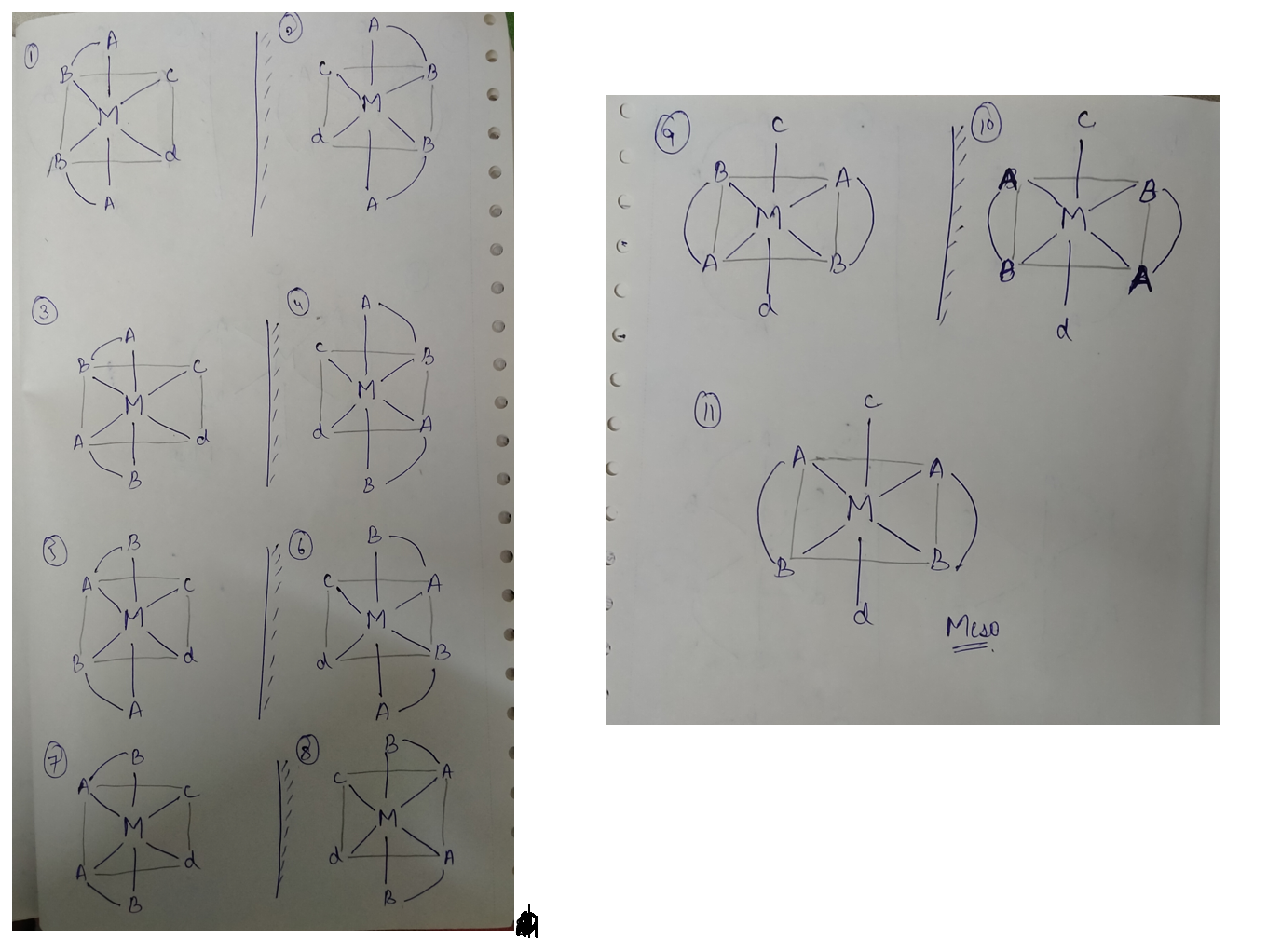 Solved M[(AB)(AB)cd] is a six-coordinate complex, where A-B | Chegg.com