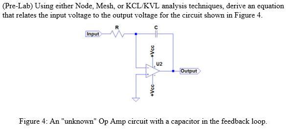 Solved (Pre-Lab) Using either Node, Mesh, or KCL/KVL | Chegg.com