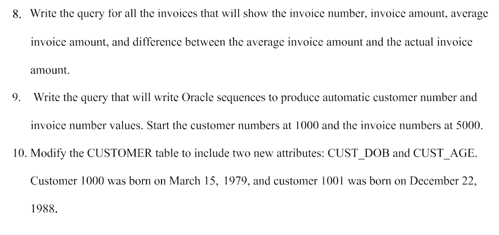Solved Table name: CUSTOMER \begin{tabular}{|c|l|l|r|} | Chegg.com