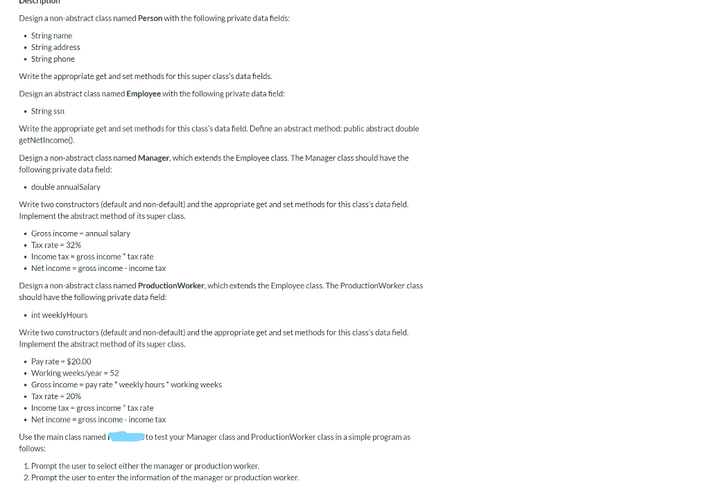 Solved Design a non-abstract class named Person with the | Chegg.com