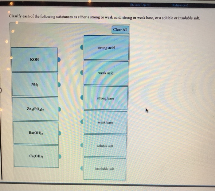 Solved Classify each of the following substances as either a | Chegg.com