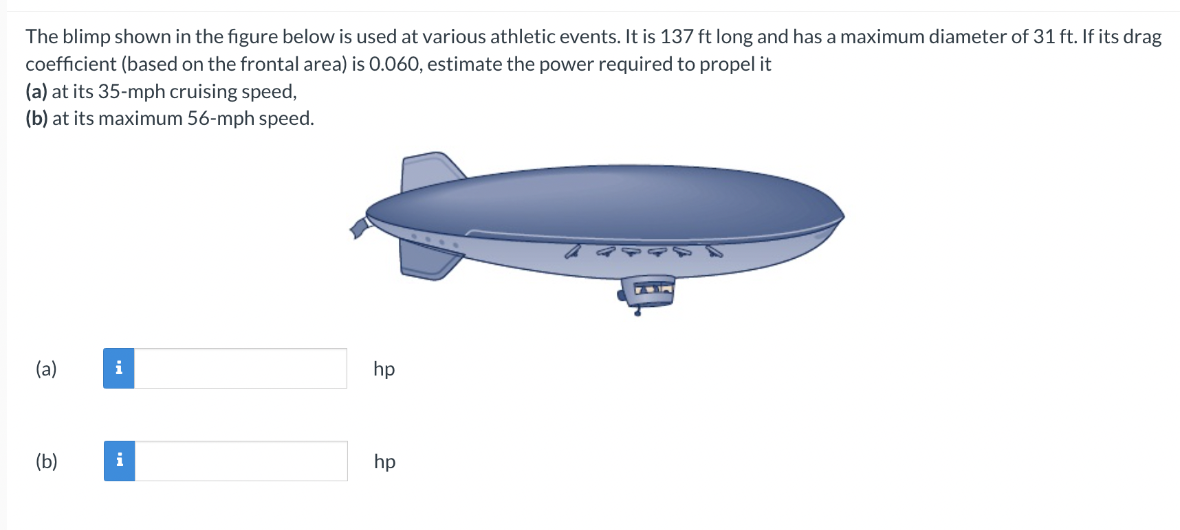 Solved by an EXPERT The blimp shown in the figure below is used at ...