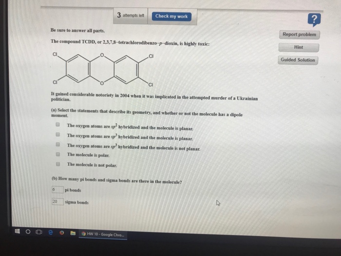 Solved 3 attempts left Check my work 2 Report problem Hint | Chegg.com