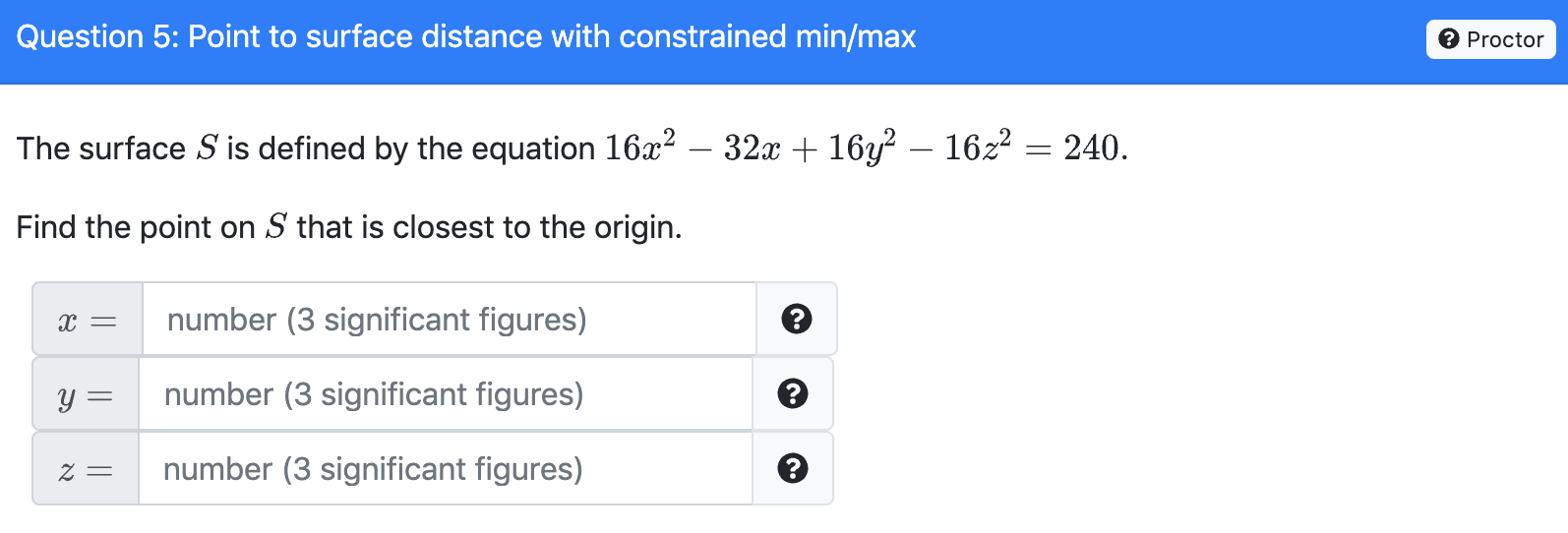 Solved Question 5: Point to surface distance with | Chegg.com