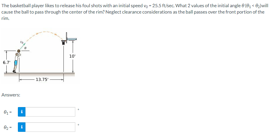 Solved The basketball player likes to release his foul shots | Chegg.com