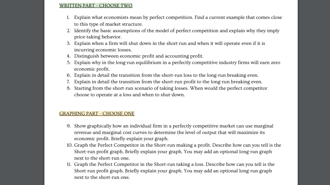 Solved First part: Choose 2 and explain and give | Chegg.com