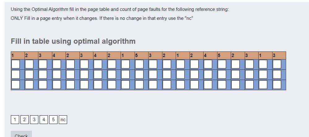 Solved Using the optimal Algorithm fill in the page table | Chegg.com