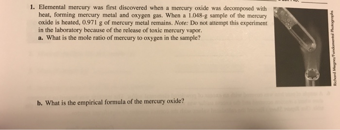 Solved 1. Elemental mercury was first discovered when a | Chegg.com