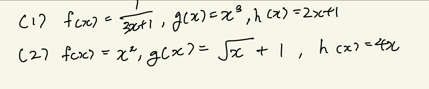 Solved The functions f, g, h are given. Find formula for | Chegg.com