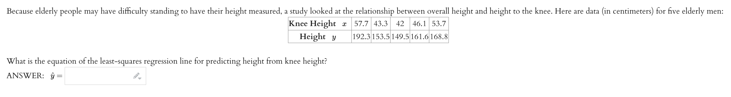 Solved What is the equation of the least-squares regression | Chegg.com