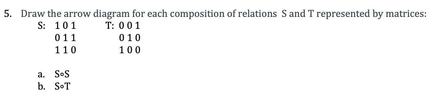 Solved 5. Draw the arrow diagram for each composition of | Chegg.com