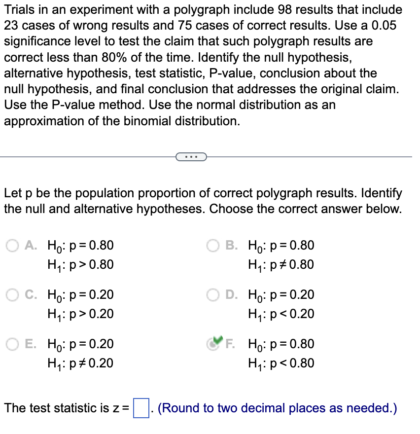 Trials in an experiment with a polygraph include 98 | Chegg.com
