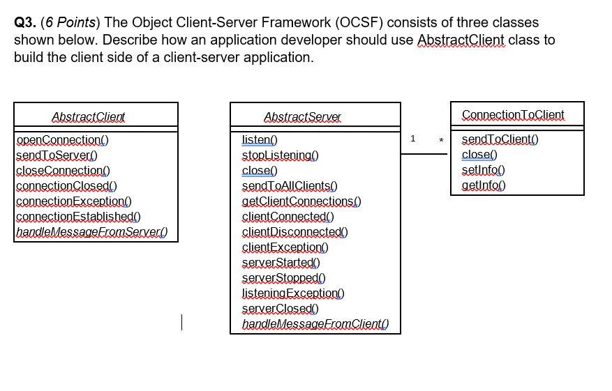 Solved Q3. (6 Points) The Object Client-Server Framework | Chegg.com