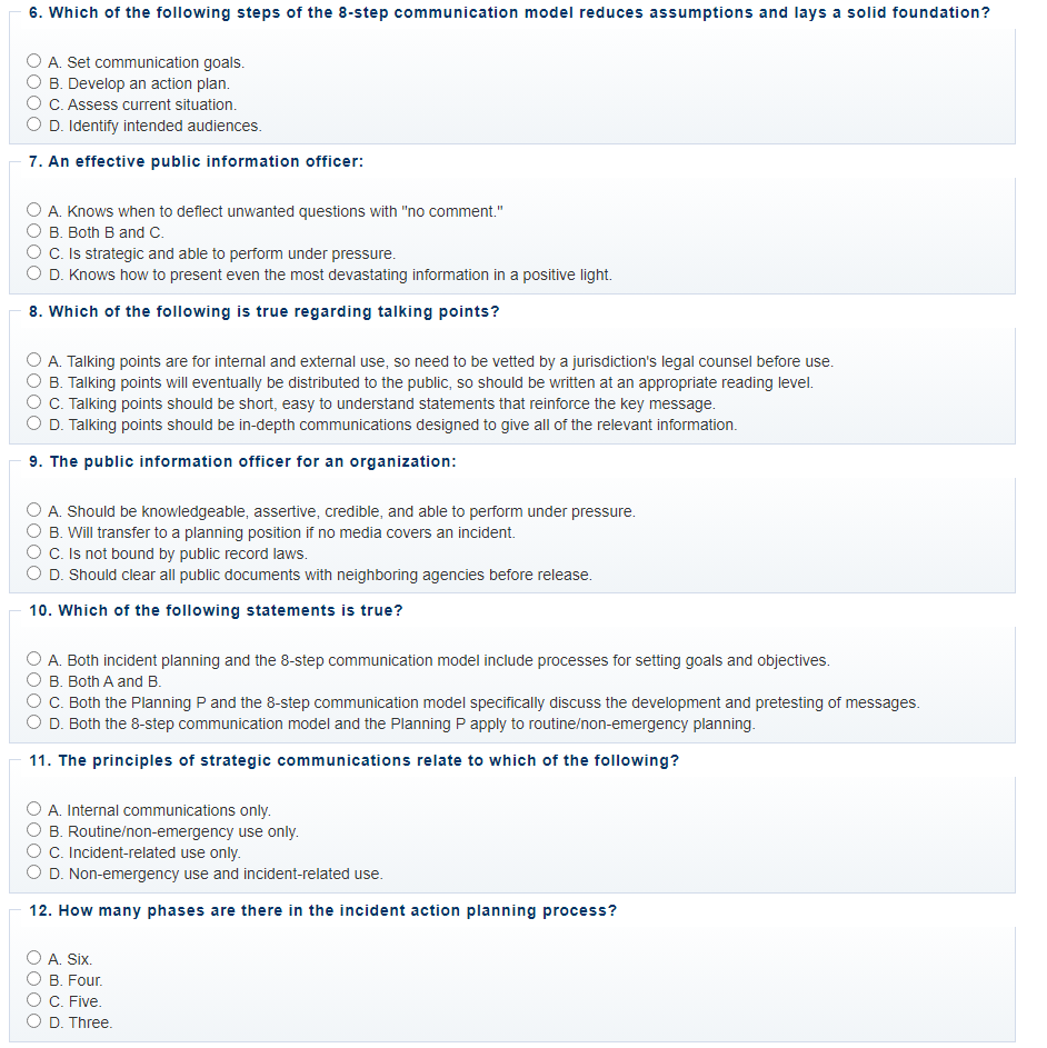 Solved 6. Which of the following steps of the 8-step | Chegg.com