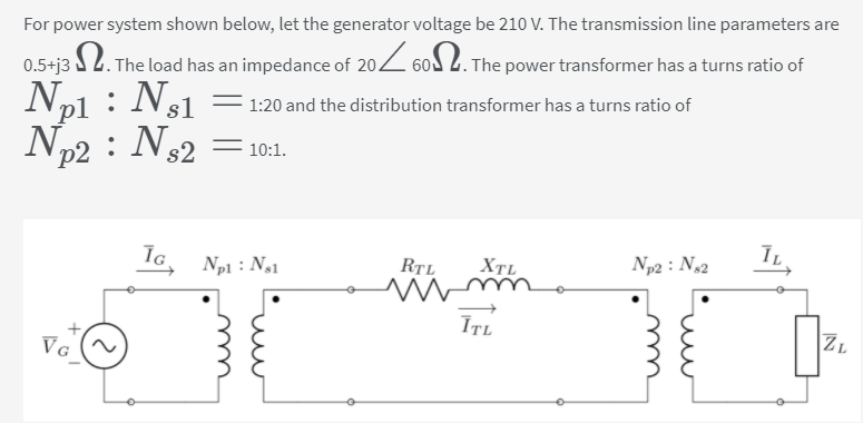 Solved For power system shown below, let the generator | Chegg.com