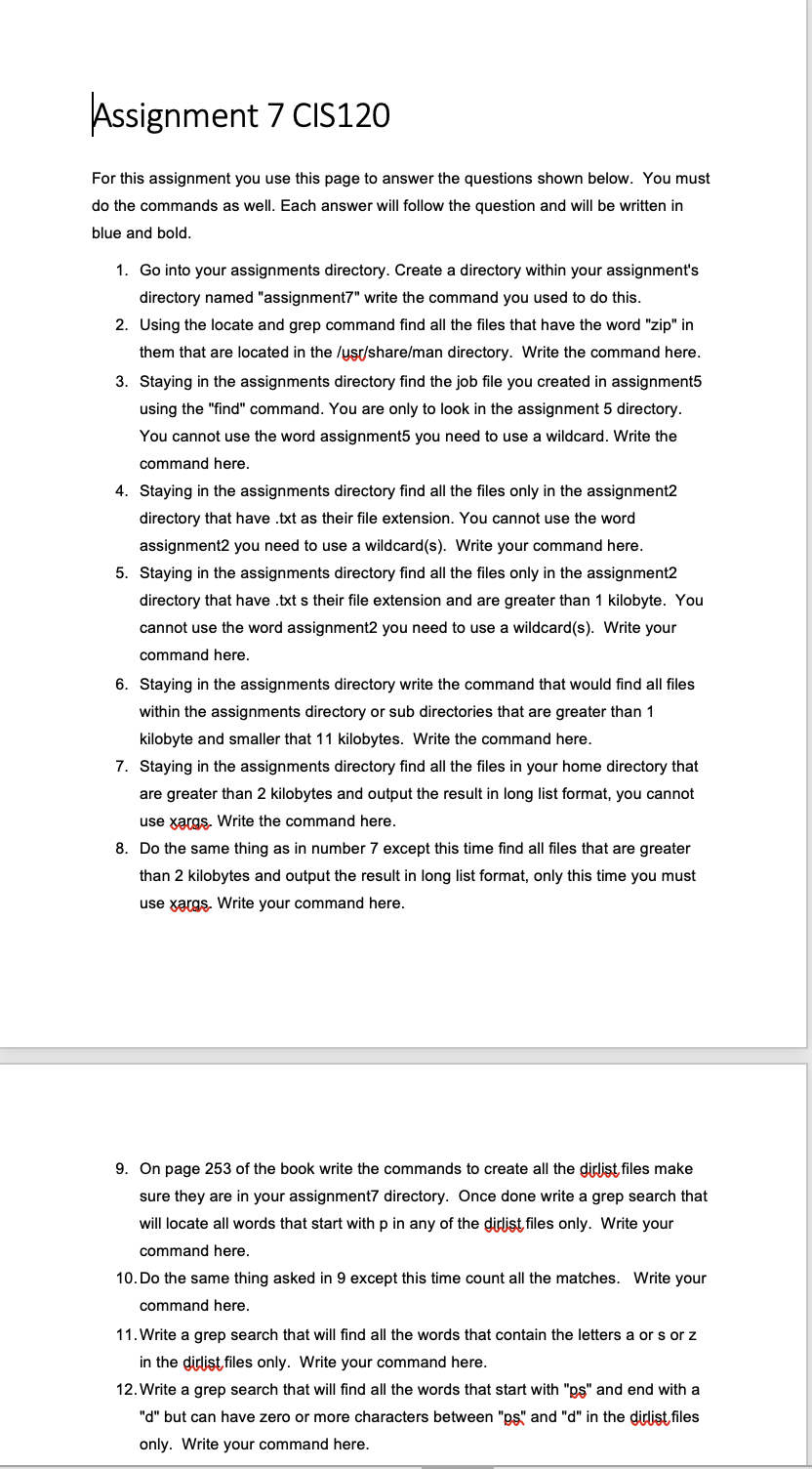 Solved Assignment 7 CIS120 For this assignment you use this | Chegg.com