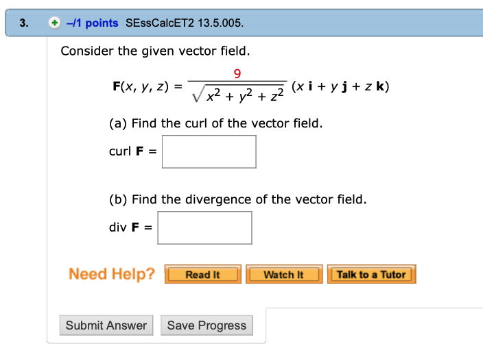 Solved Consider the given vector field. F(x, y, z) = 9 x2 | Chegg.com