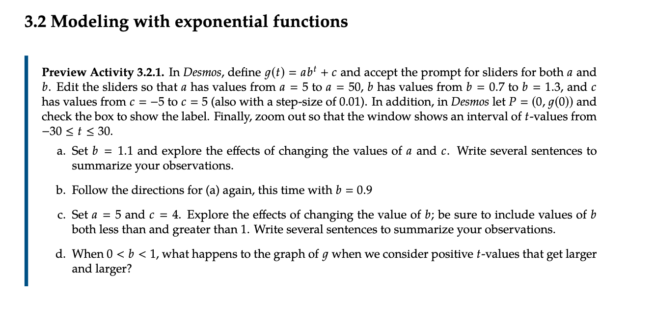 Solved 3.2 Modeling with exponential functions Preview | Chegg.com