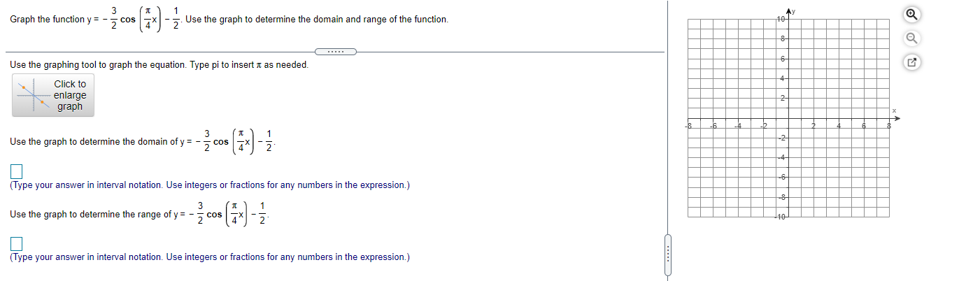 Solved 1 3 Graph the function y = - COS Use the graph to | Chegg.com