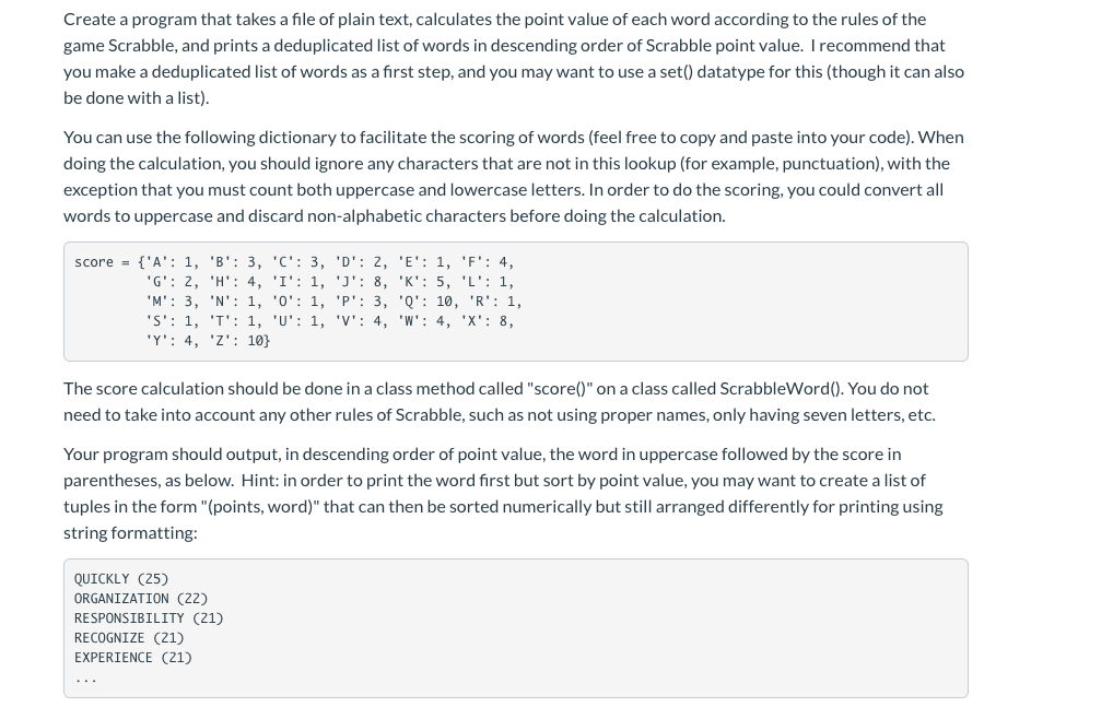 Solved Create A Program That Takes A File Of Plain Text Chegg