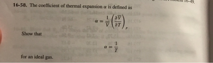 Solved The coefficient of thermal expansion alpha is defined | Chegg.com