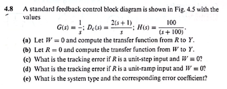 Solved A standard feedback control block diagram is shown in | Chegg.com