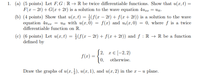 Solved 1. (a) (5 points) Let F, G:R R be twice | Chegg.com