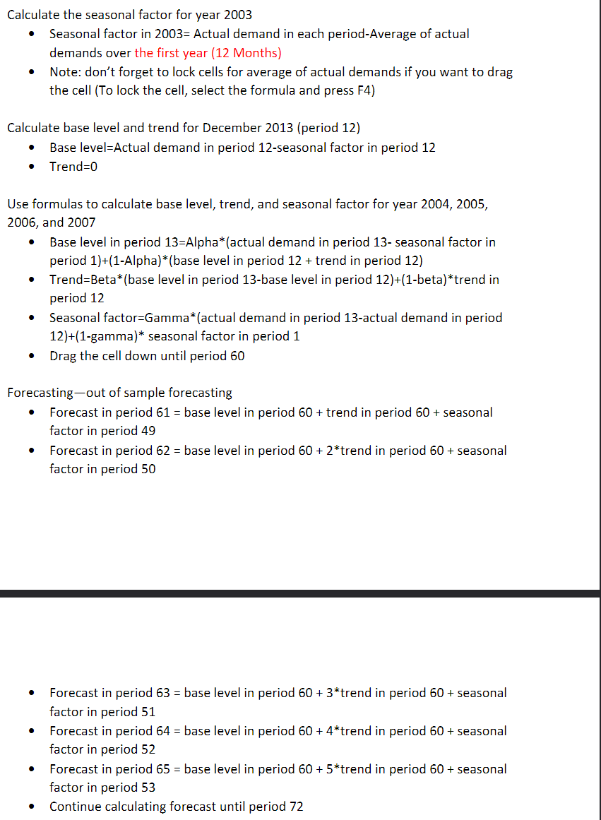 Calculate the seasonal factor for year 2003 - | Chegg.com