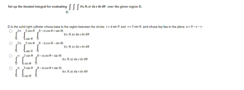 Solved Set up the iterated integral for evaluating SS 64,8, | Chegg.com