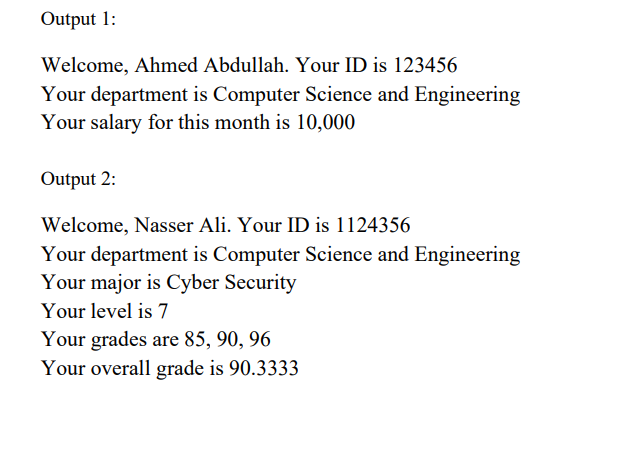 Solved A subclass Employee that has: - Five additional | Chegg.com