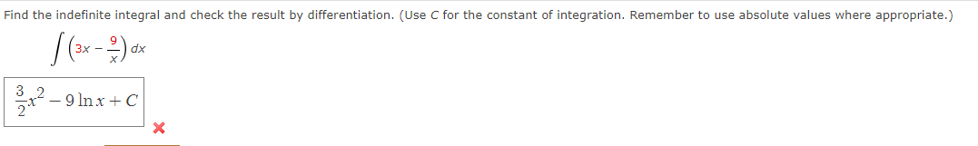 Solved Find the indefinite integral and check the result by | Chegg.com