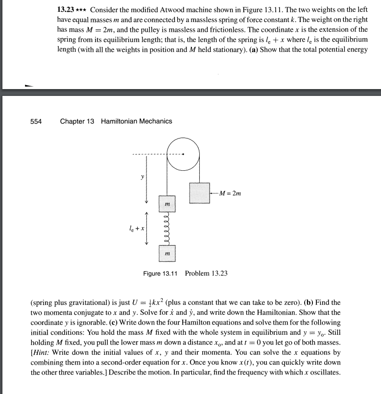 Solved 13.23 *** Consider the modified Atwood machine shown | Chegg.com