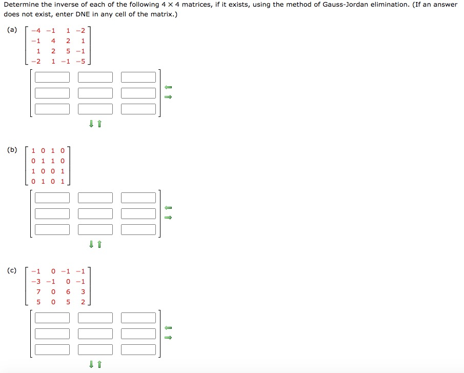 Solved Determine the inverse of each of the following 4 X 4 | Chegg.com