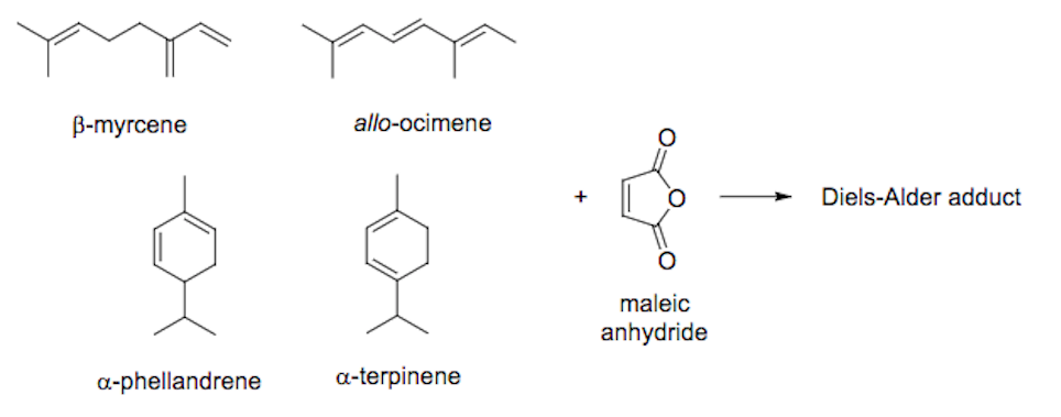 Solved p-myrcene allo-ocimene ODiels-Alder adduct maleic | Chegg.com